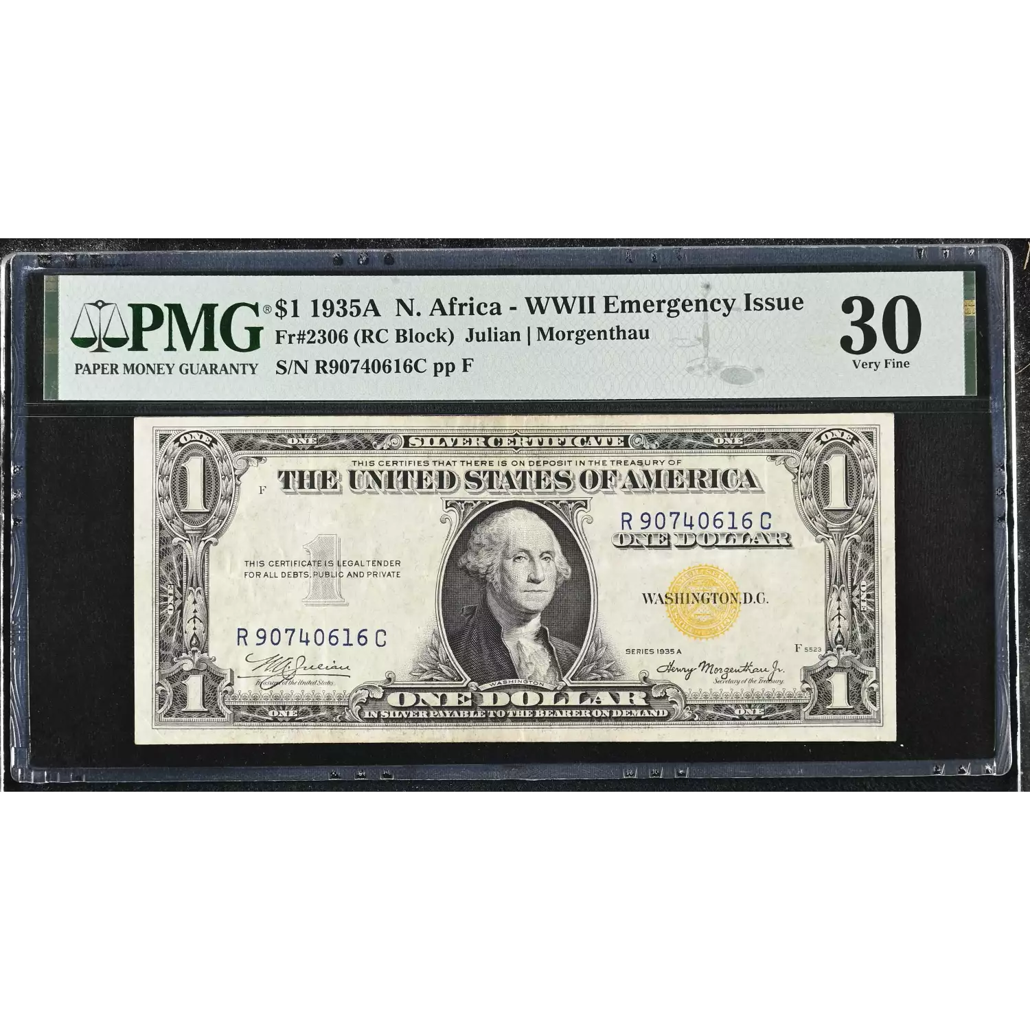 $1 1935-A yellow seal Emergency Notes Issued During WW2 2306 - Harbor ...