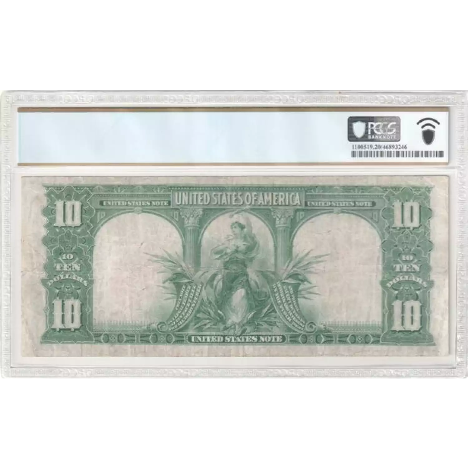 $10 Small Red, scalloped Legal Tender Issues 122 - Harbor Coin Company