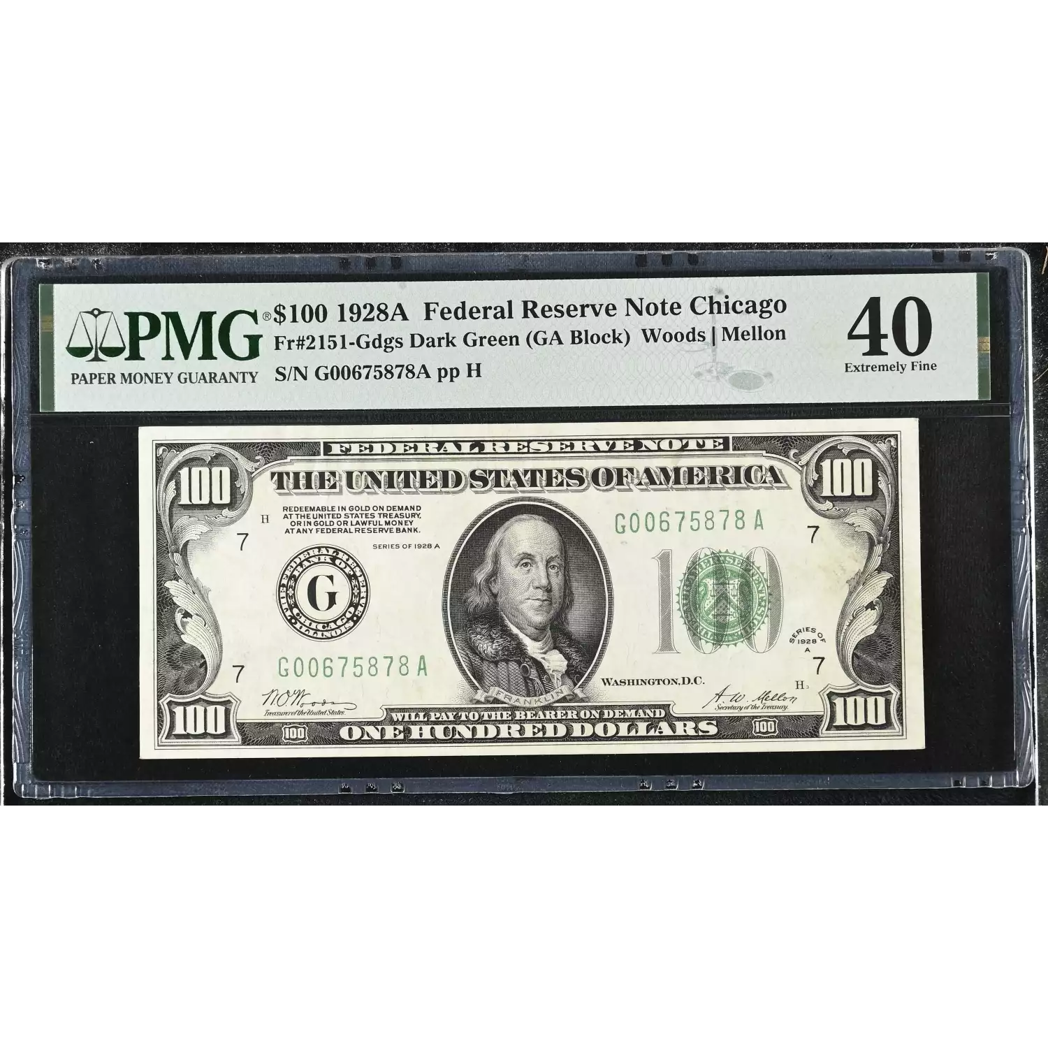 $100 1928-A. Small Size $100 Federal Reserve Notes 2151-H - Harbor Coin ...