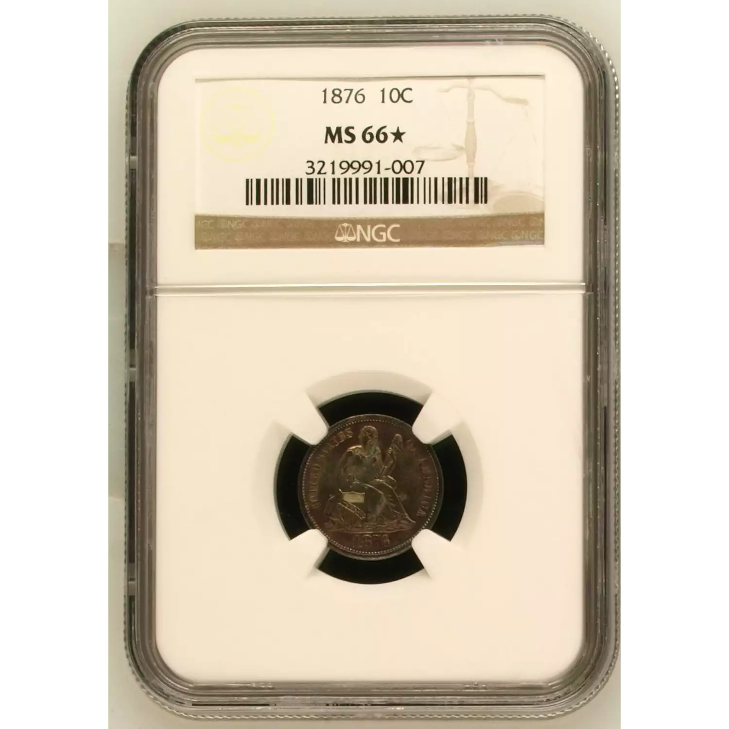 1876 Liberty Seated Dime NGC MS-66* - Harbor Coin Company