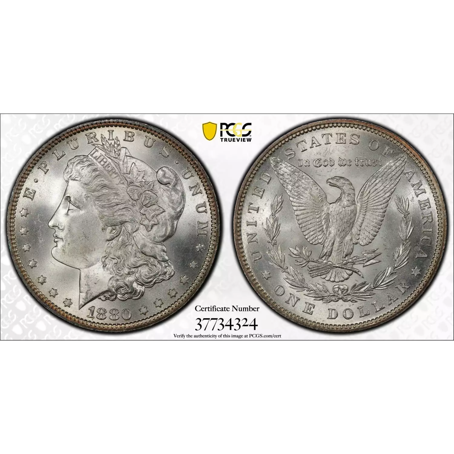 1880 Morgan Silver Dollar PCGS MS-65+ CAC - Harbor Coin Company