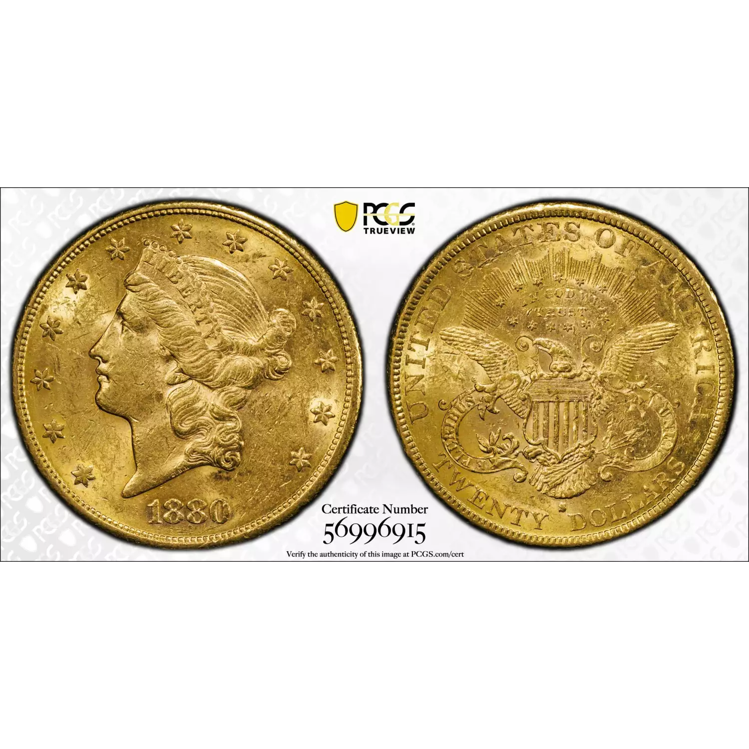 1880-S Liberty Head Double Eagle PCGS AU-55 - Harbor Coin Company