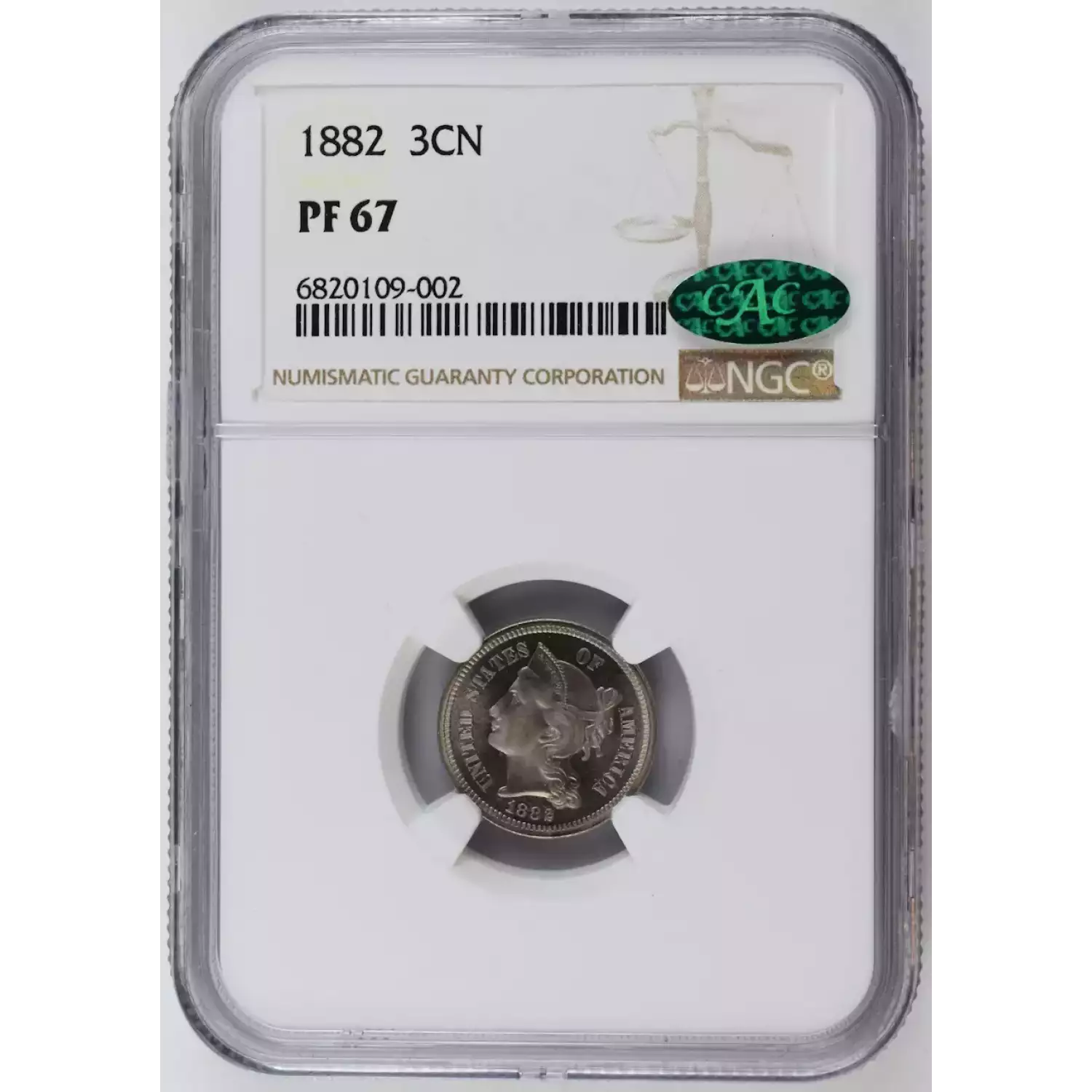 1882 Three Cent Nickel NGC PF-67 CAC - Harbor Coin Company