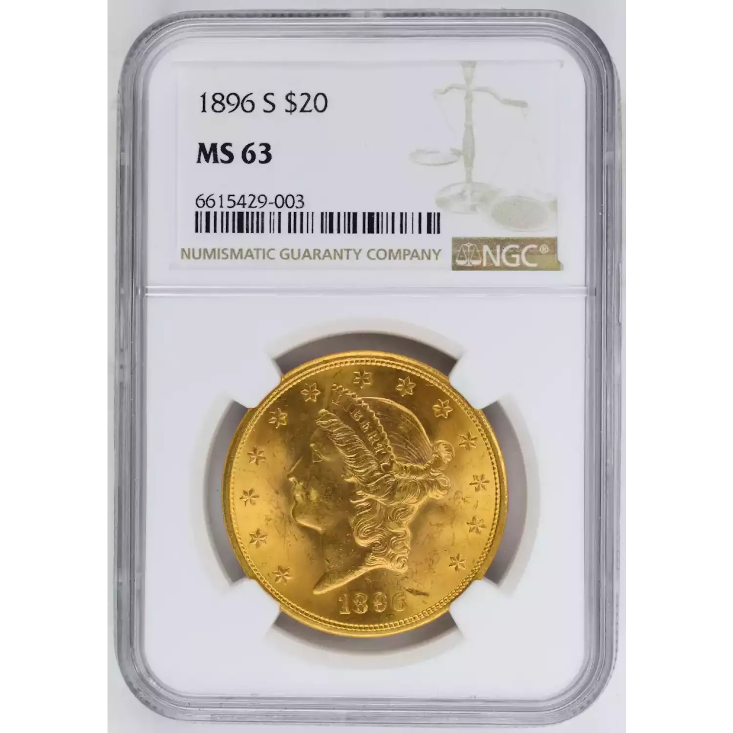 1896-S Liberty Head Double Eagle NGC MS-63 - Harbor Coin Company