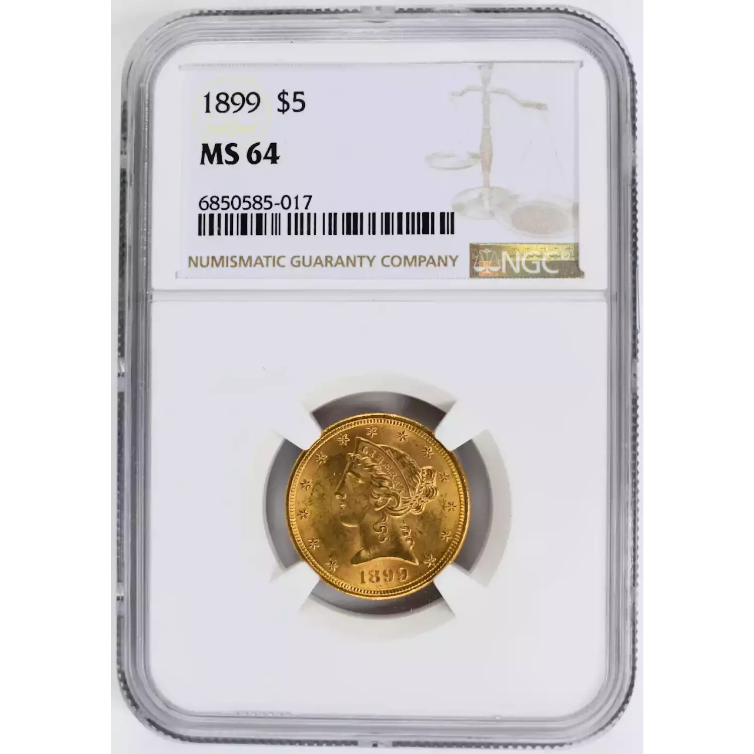1899 Liberty Head Gold Half Eagle NGC MS-64 - Harbor Coin Company