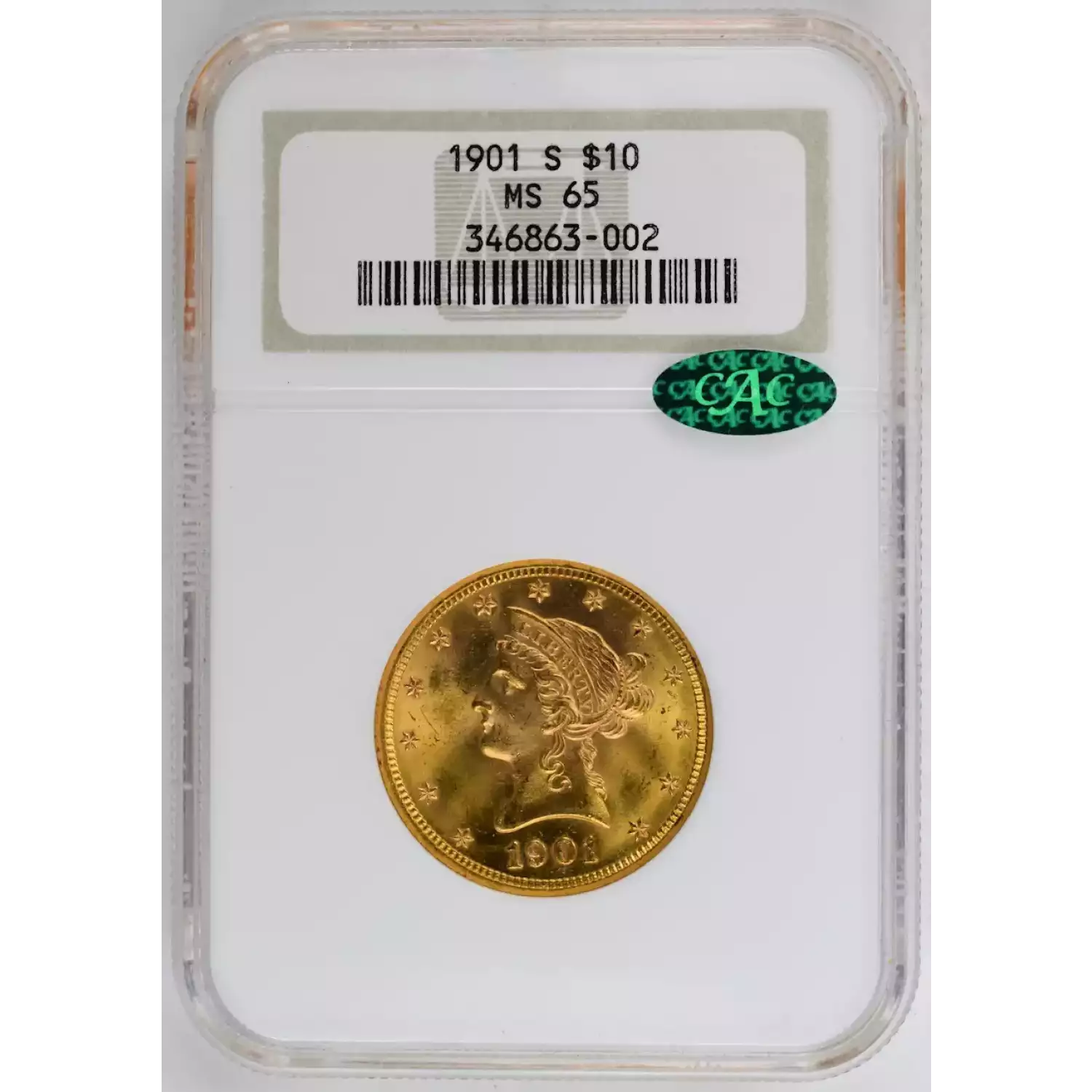1901-S Liberty Head Gold Eagle NGC MS-65 CAC - Harbor Coin Company