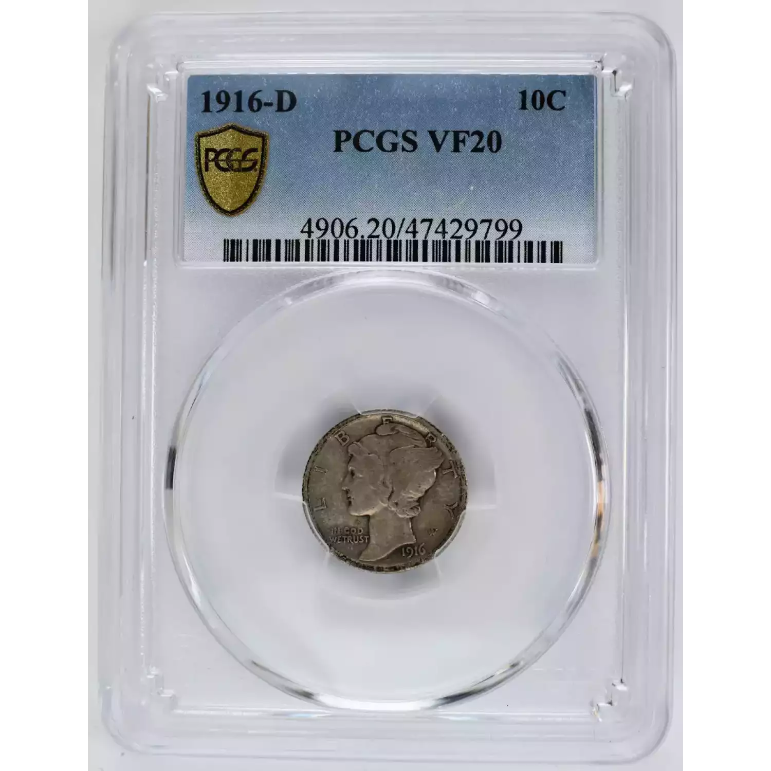 1916-D Dimes Winged Liberty Head or Mercury PCGS VF-20 - Harbor Coin Company
