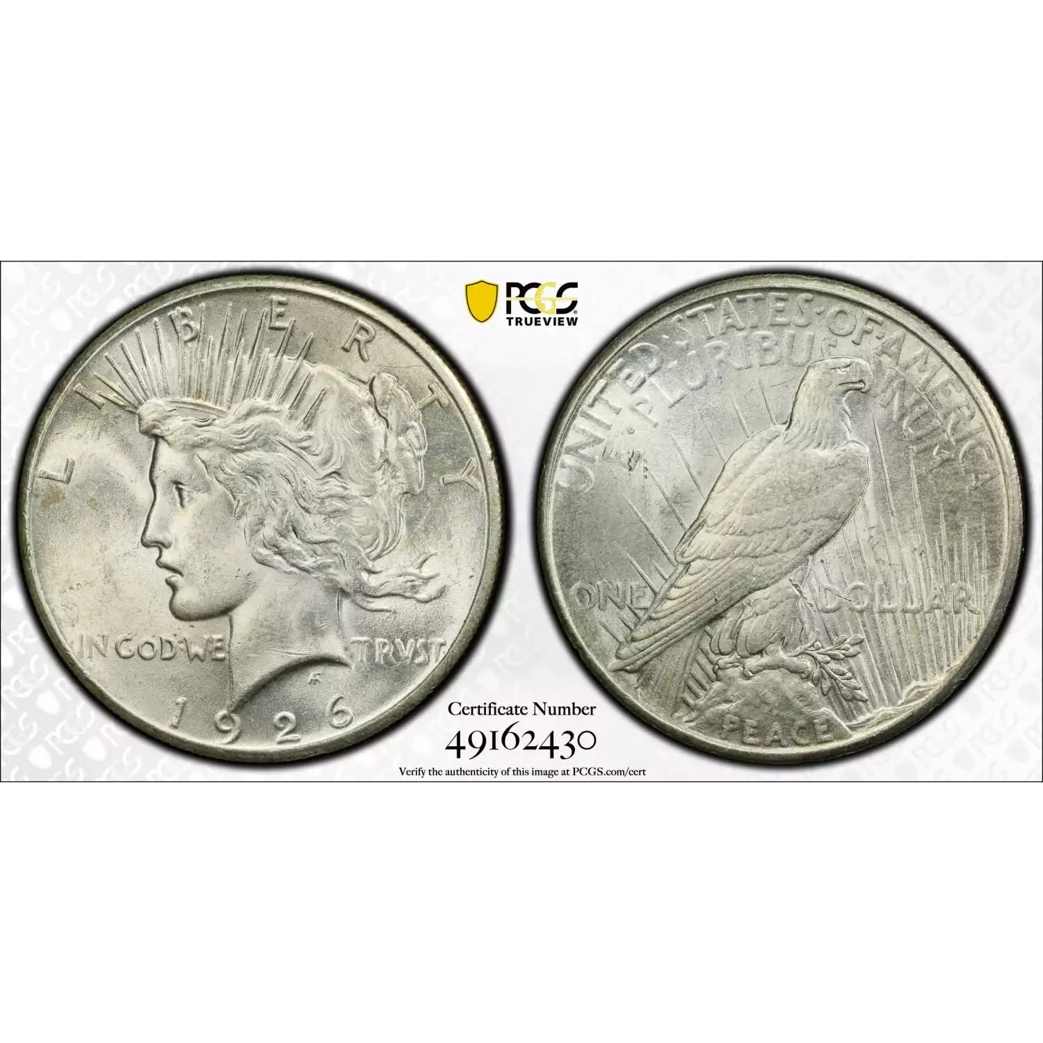 1926 Peace Silver Dollar PCGS MS-63 - Harbor Coin Company