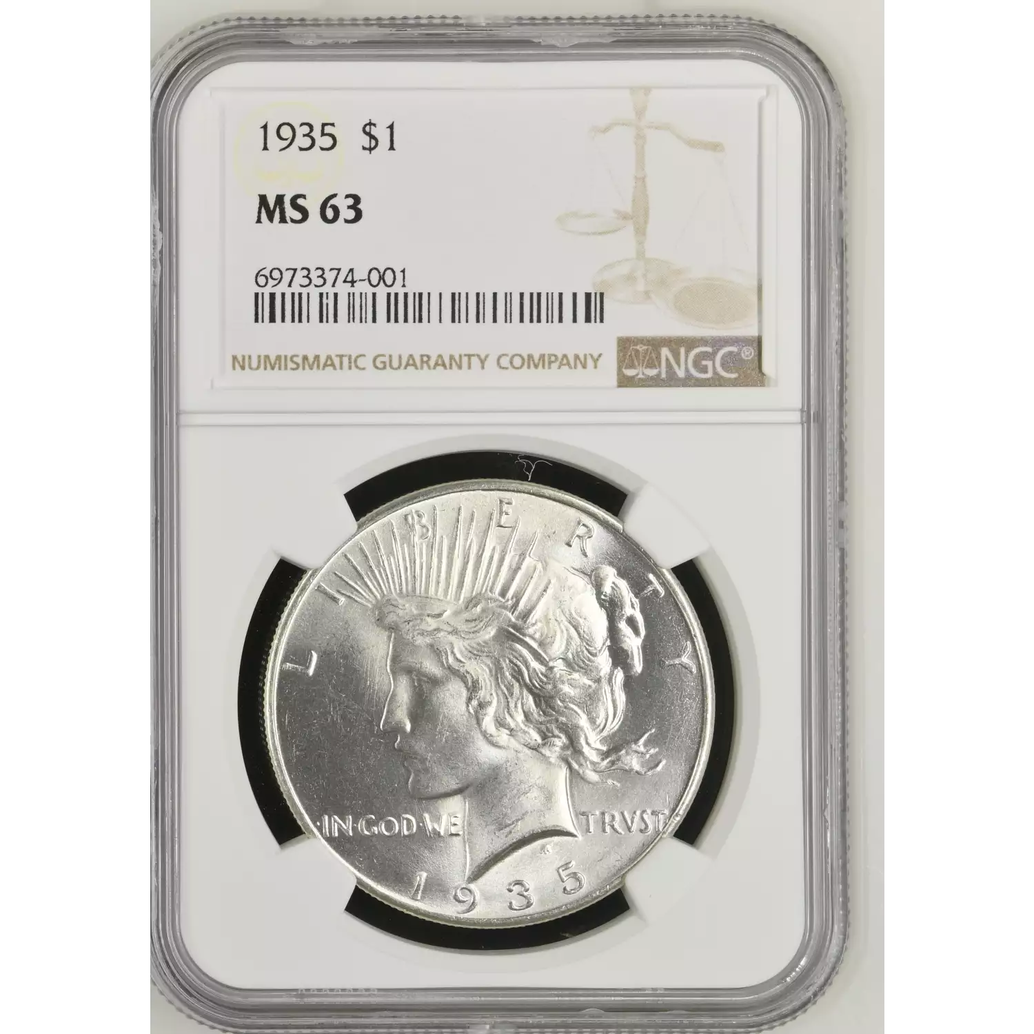 1935 Peace Silver Dollar NGC MS-63 - Harbor Coin Company