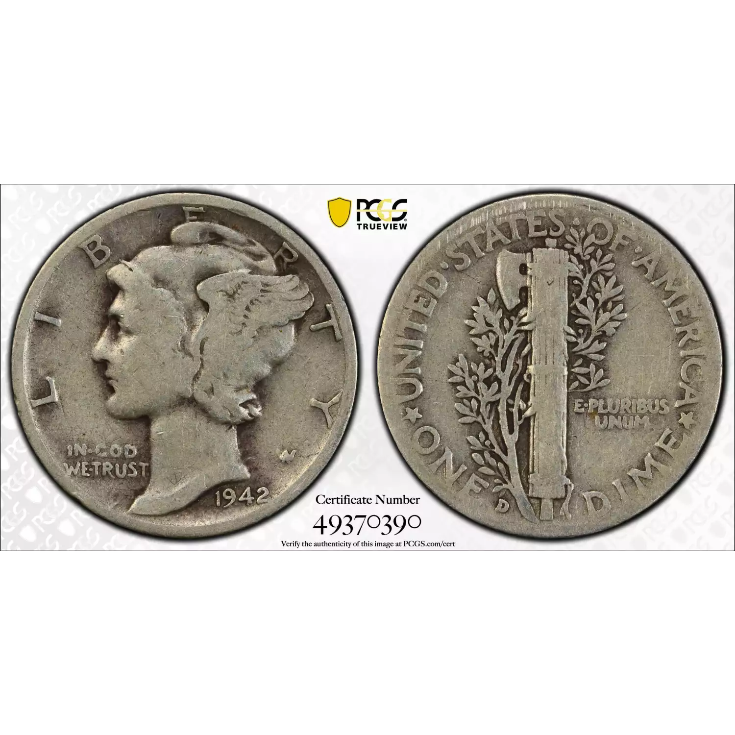 1942-D Dimes Winged Liberty Head or Mercury PCGS VG-8 - Harbor Coin Company