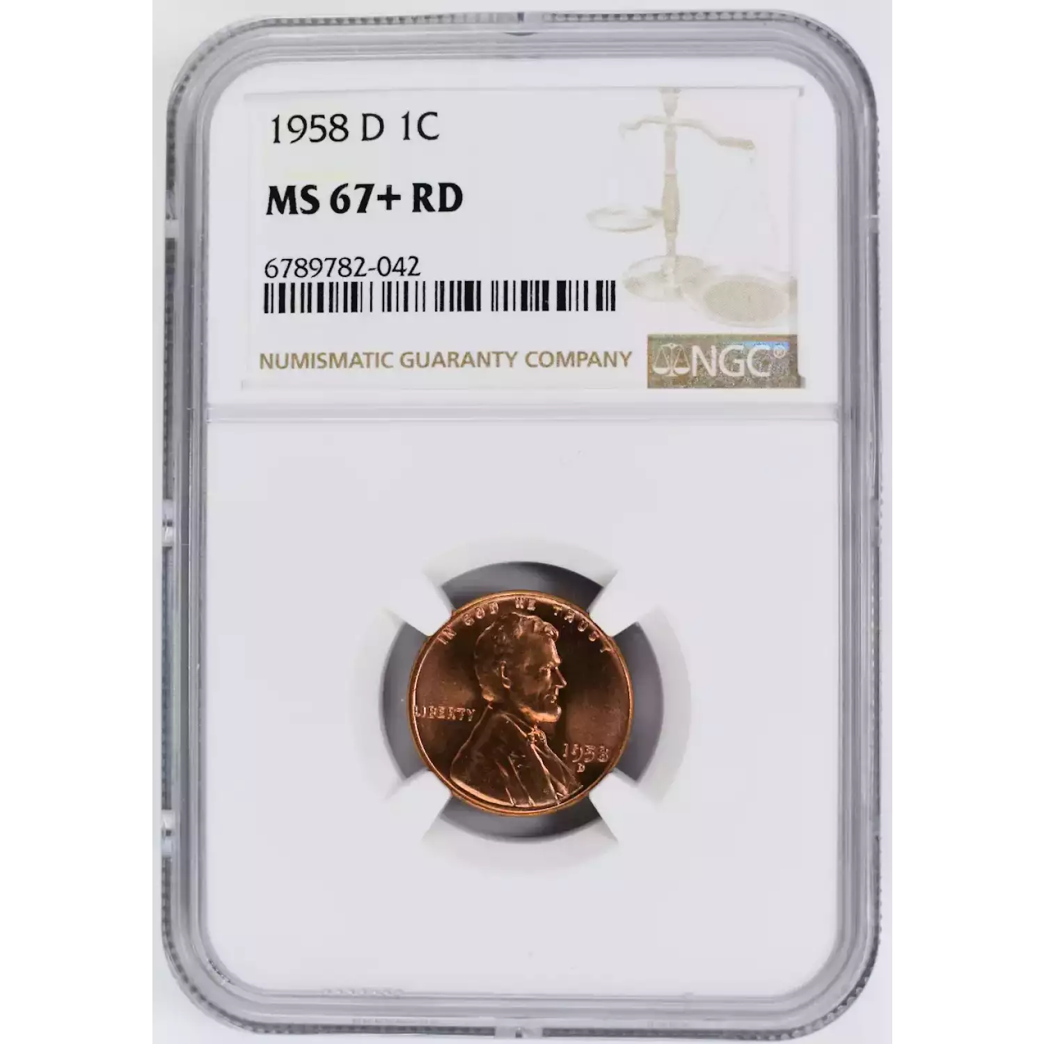 1958-D Lincoln Wheat Cent NGC MS-67+ RD - Harbor Coin Company