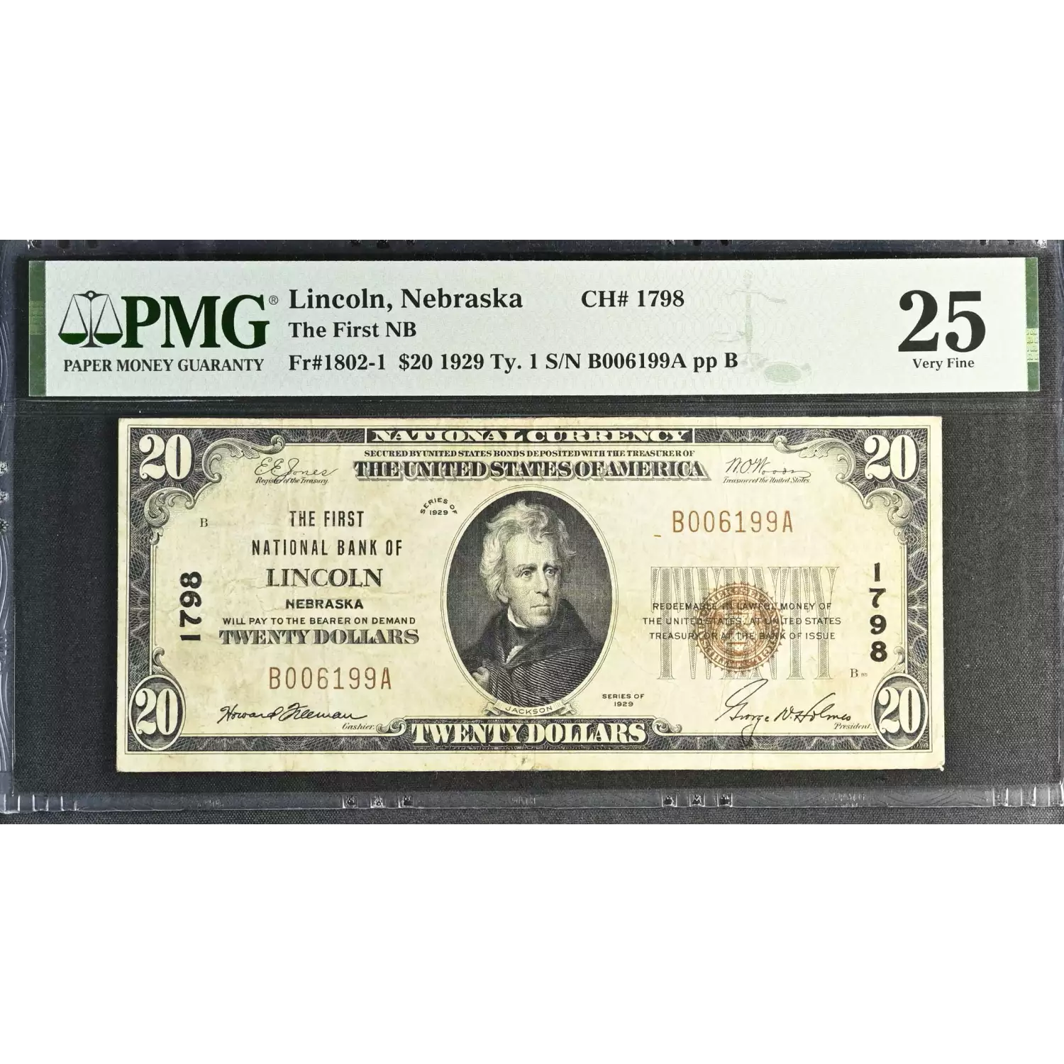 $20 1929 small brown seal. Small National Bank Notes 1802-1 - Harbor ...