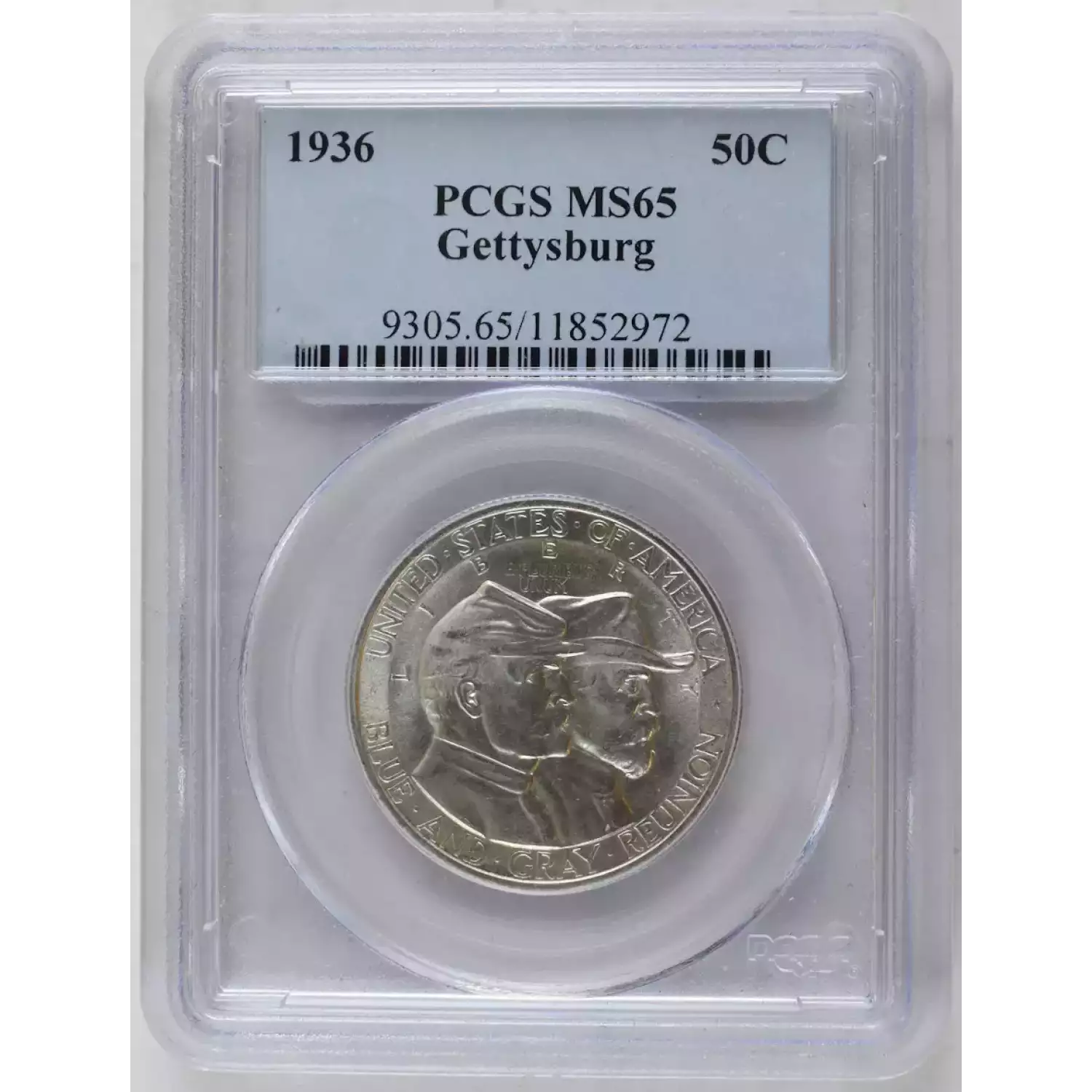 1936 Classic Commemorative Battle of Gettysburg Anniversary PCGS MS-65 ...