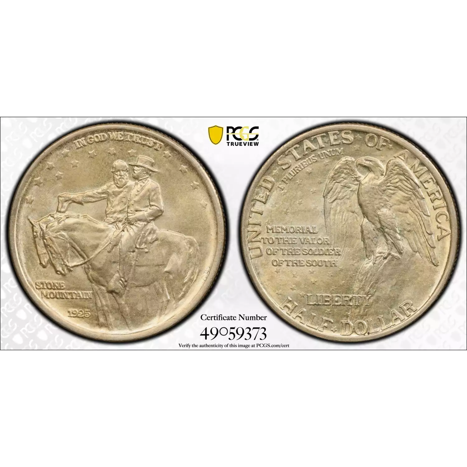 1925 Classic Commemorative Stone Mountain Memorial PCGS MS-64 Stone ...