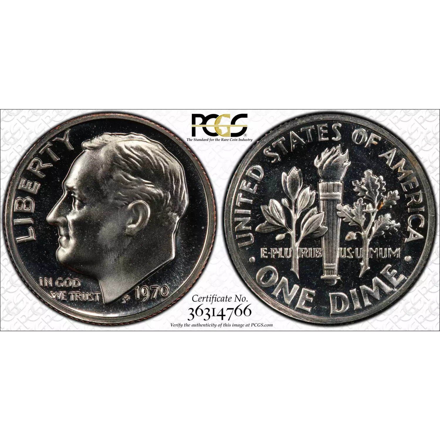 1970 Dimes Roosevelt PCGS PR-68 No S - Harbor Coin Company