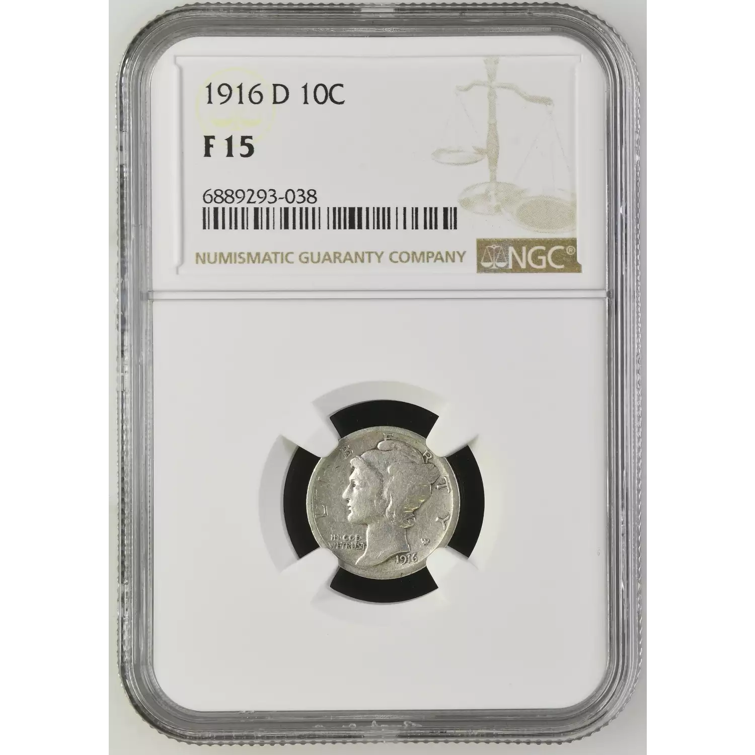 1916-D Dimes Winged Liberty Head or Mercury NGC F-15 - Harbor Coin Company