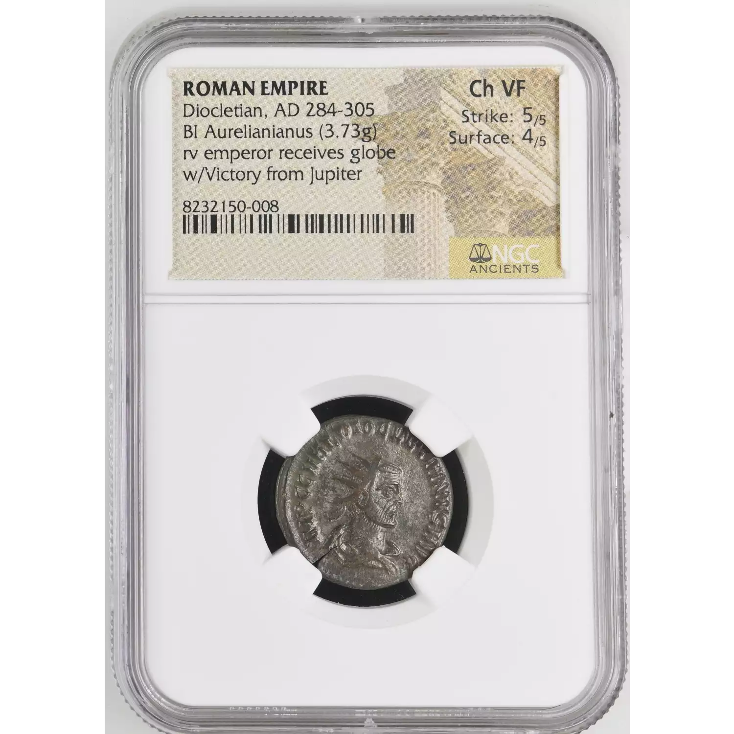 Roman Empire AD 284-305 BI Aurelianianus Diocletian NGC Ancients Ch VF ...