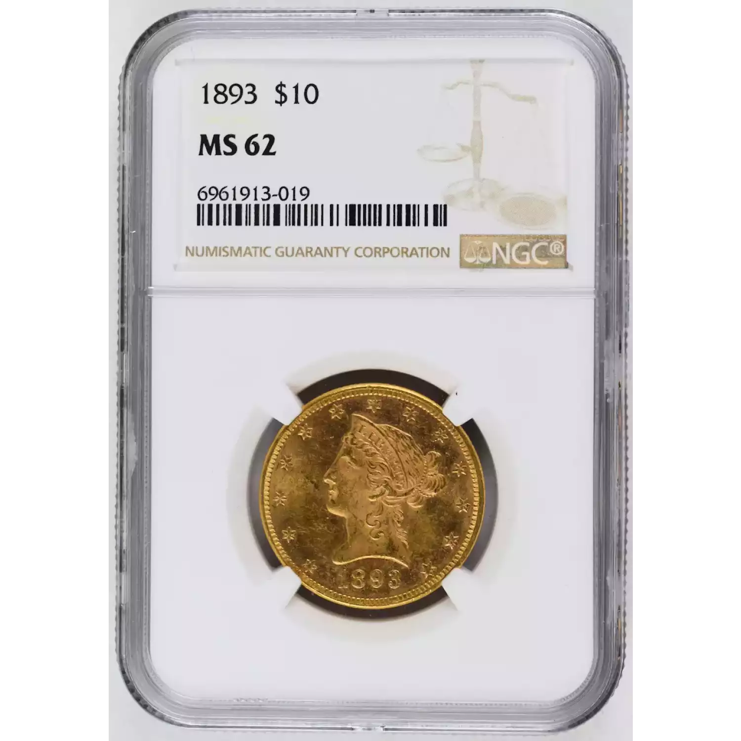 1893 Liberty Head Gold Eagle NGC MS-62 - Harbor Coin Company