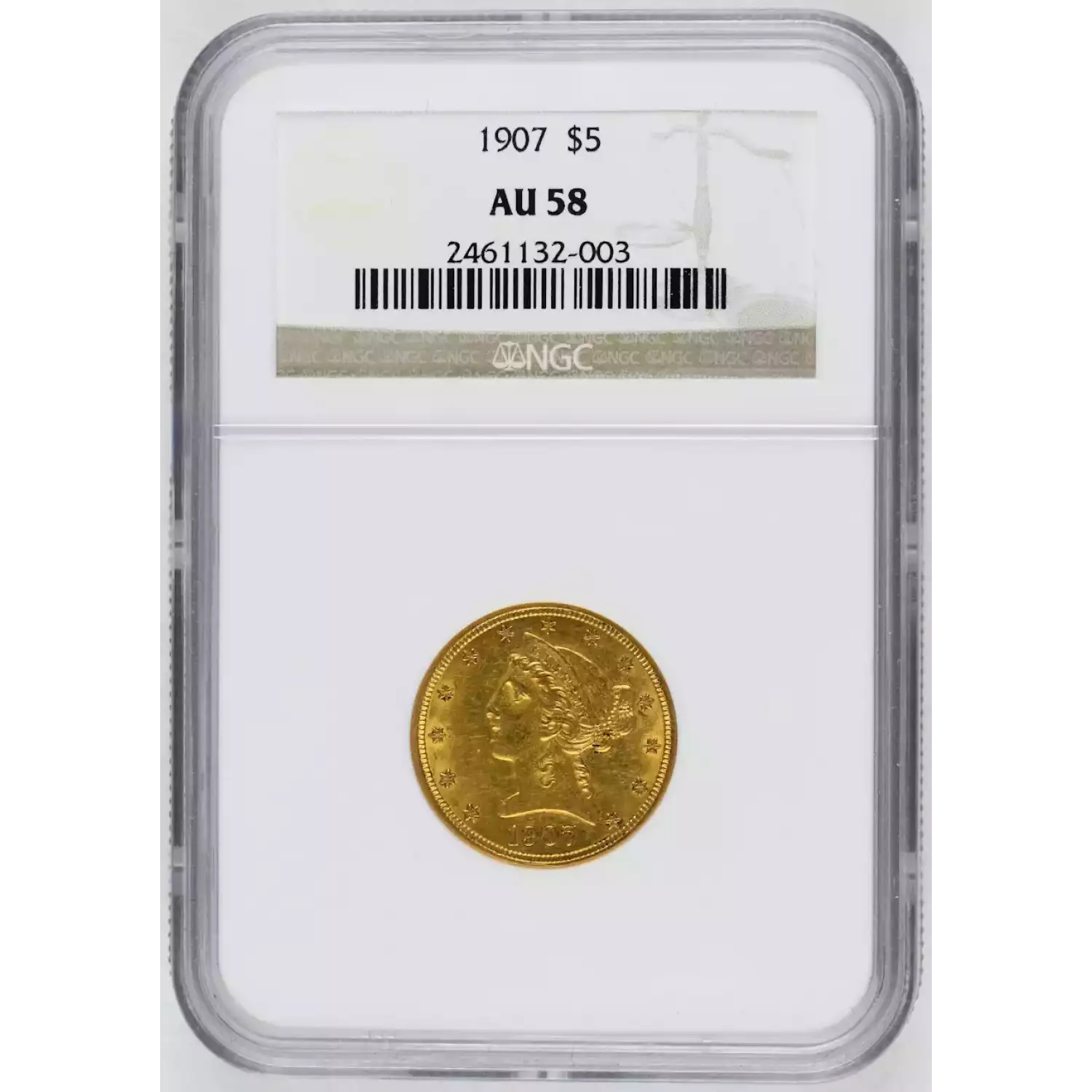 1907 Liberty Head Gold Half Eagle NGC AU-58 - Harbor Coin Company