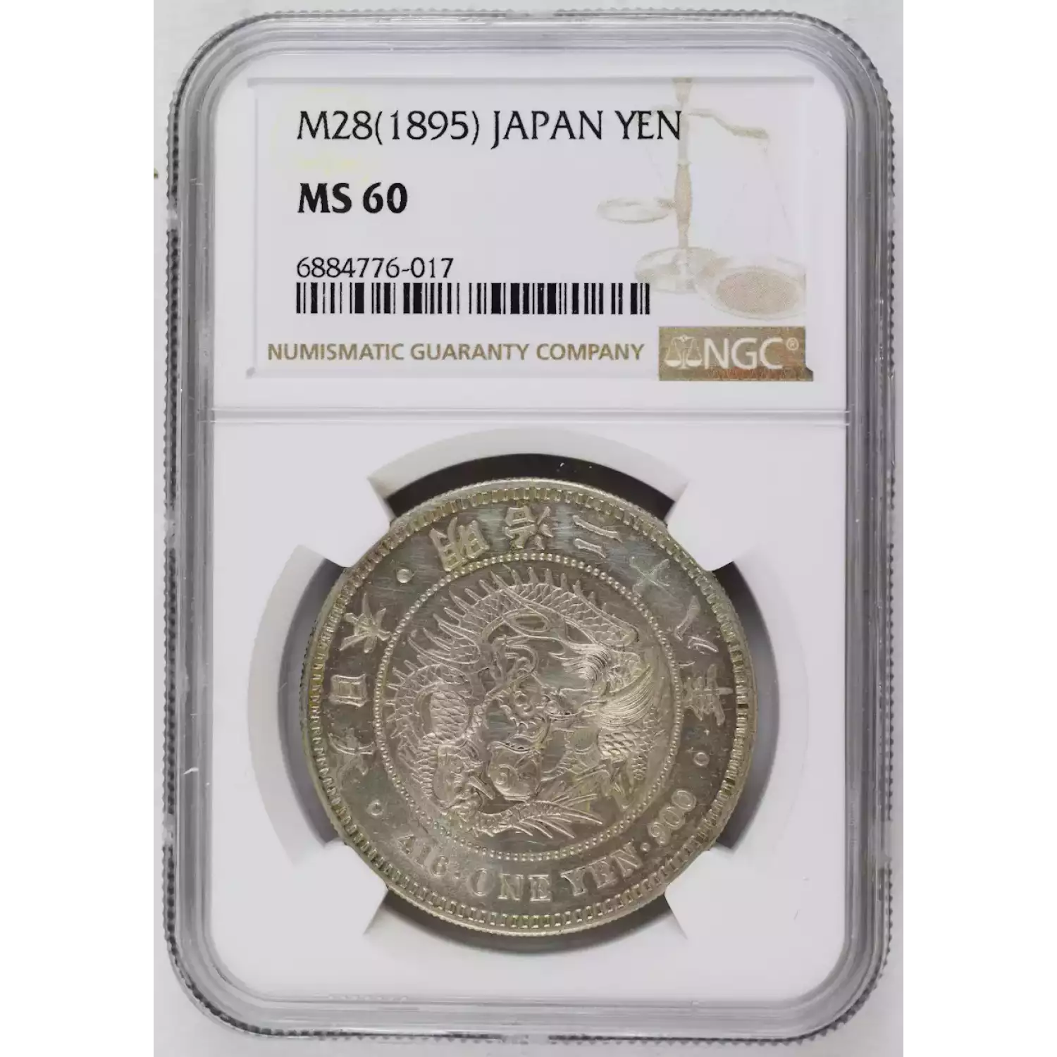 1895 JAPAN Silver YEN NGC MS-60 M28 - Harbor Coin Company