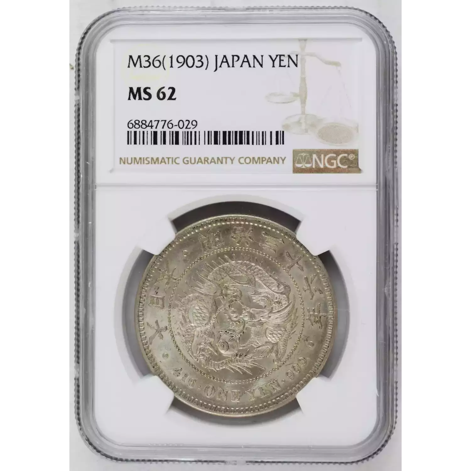 1903 JAPAN Silver YEN NGC MS-62 M36 - Harbor Coin Company