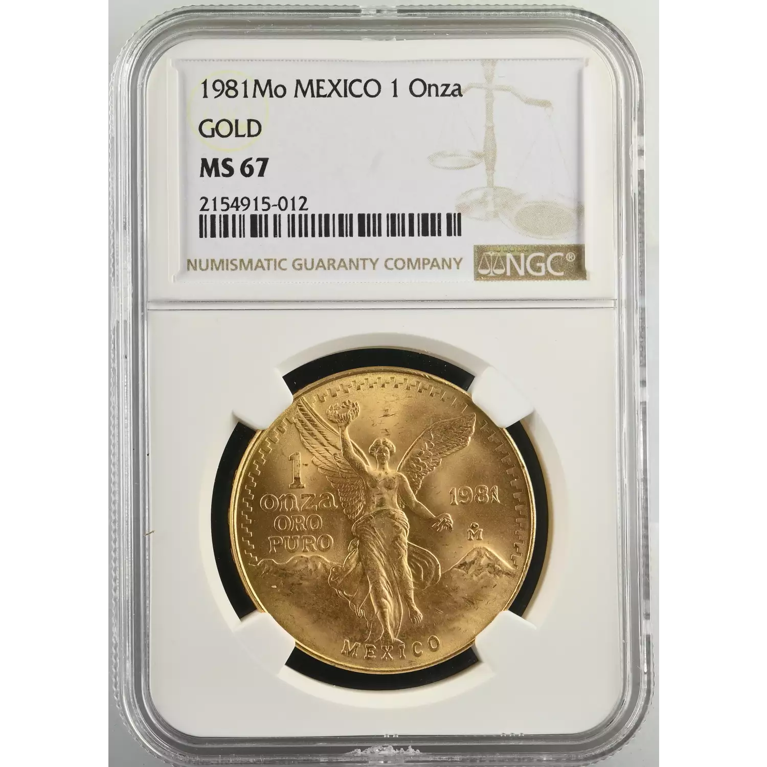 1981Mo MEXICO Gold ONZA NGC MS-67 - Harbor Coin Company