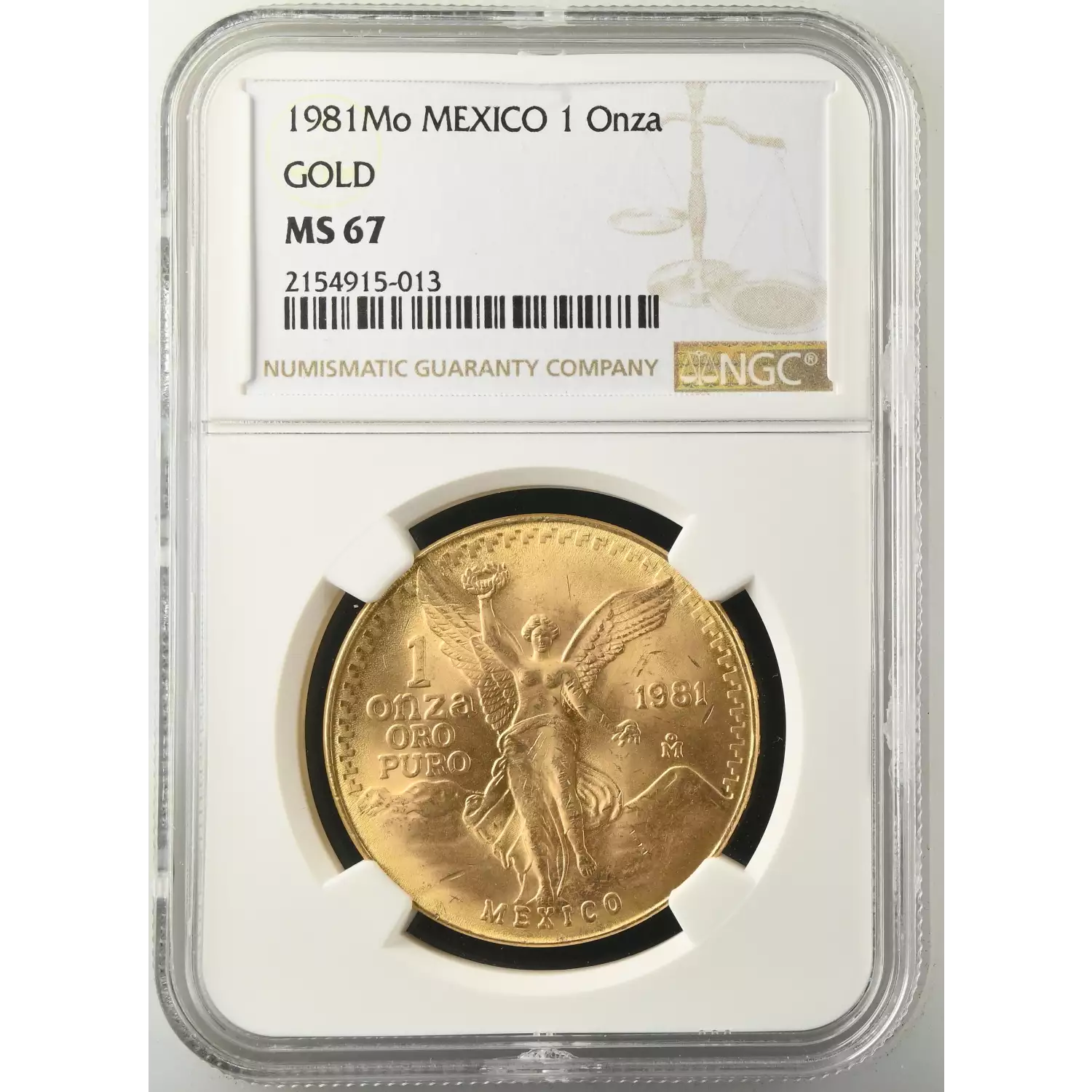 1981Mo MEXICO Gold ONZA NGC MS-67 - Harbor Coin Company