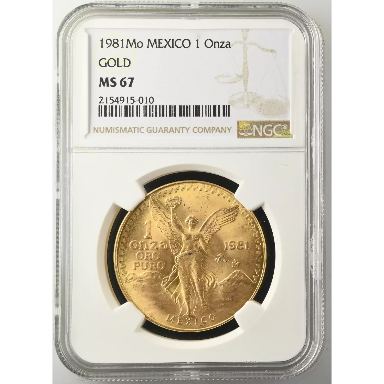 1981Mo MEXICO Gold ONZA NGC MS-67 - Harbor Coin Company