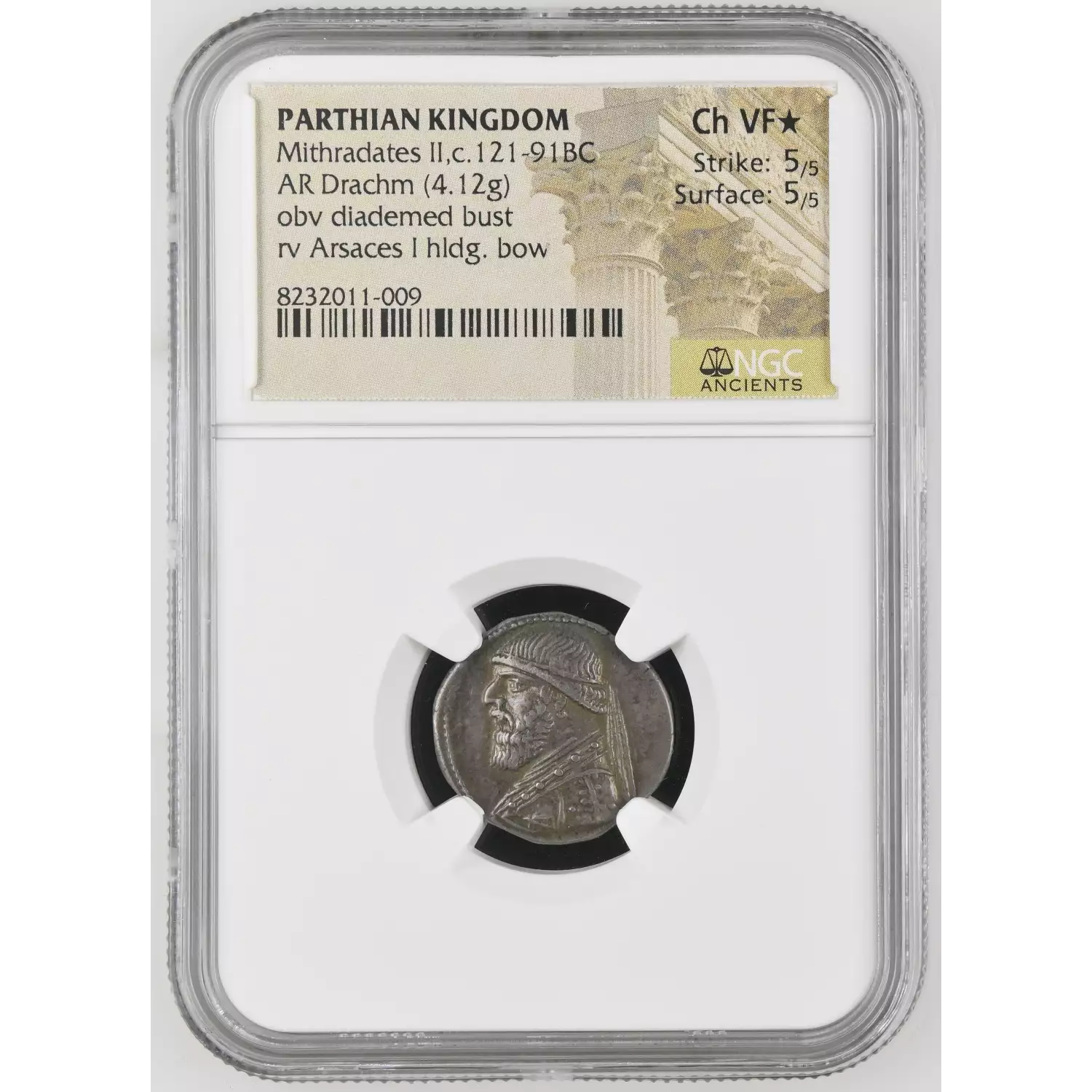 121-91 BC Greece Parthian Kingdom 121-91 BC AR Drachm Mithradates II ...