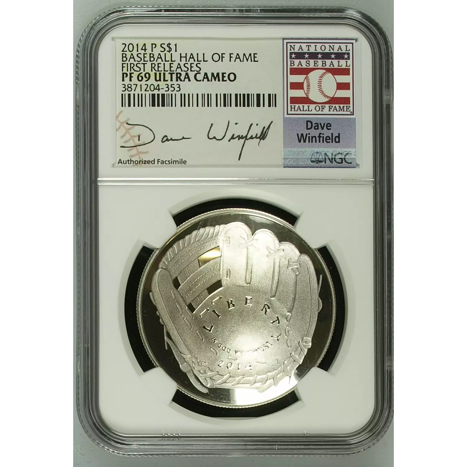 2014 Baseball Hall of Fame Commemorative Silver Dollar NGC PF-69 ULTRA ...