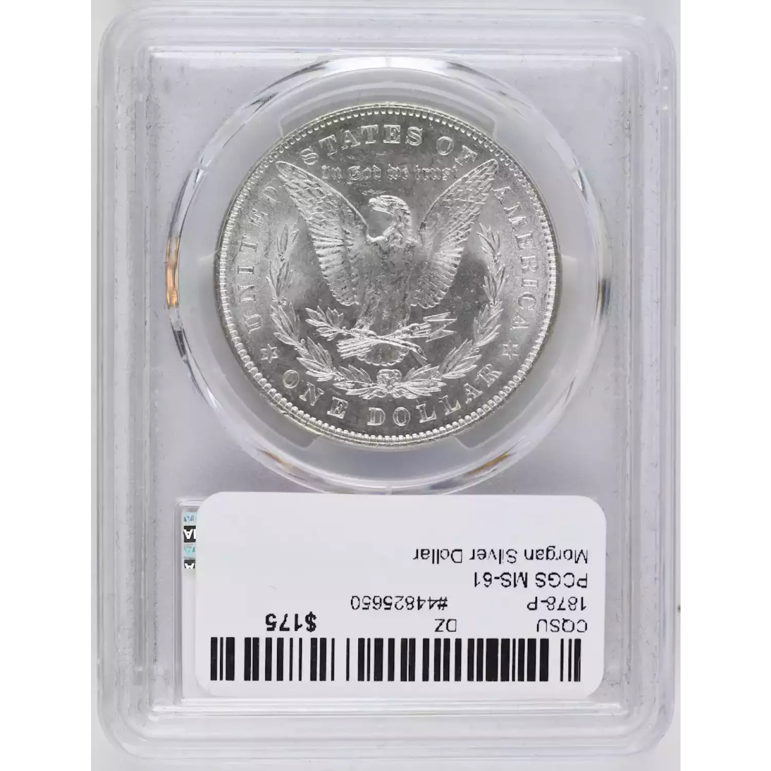 1878 Morgan Silver Dollar PCGS MS-61 7TF, Reverse of 1878 - Harbor Coin Company