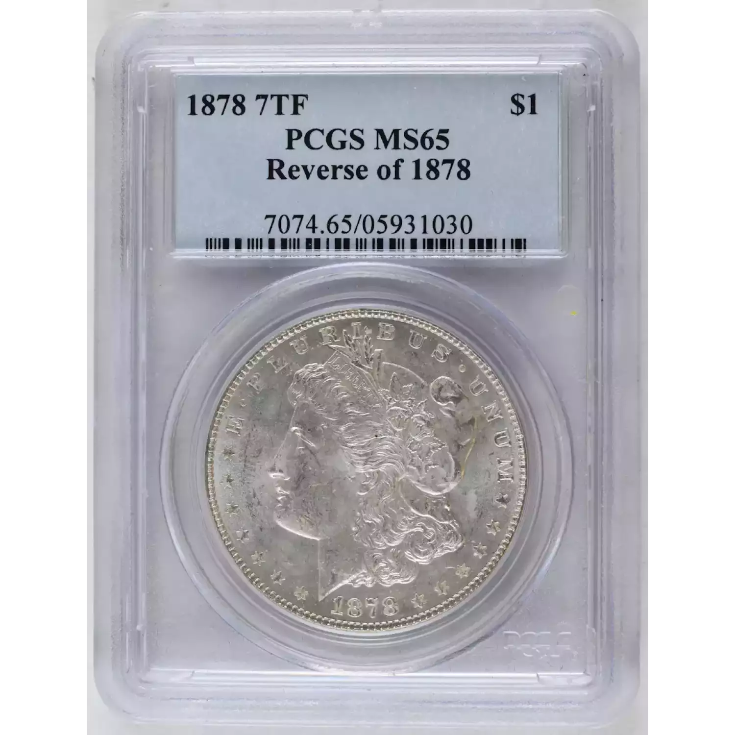 1878 Morgan Silver Dollar PCGS MS-65 7TF, Reverse of 1878 - Harbor Coin ...