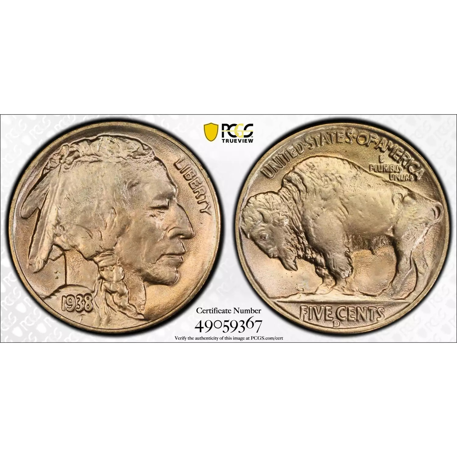 1938-D Buffalo Nickel PCGS MS-66 Buffalo - Harbor Coin Company