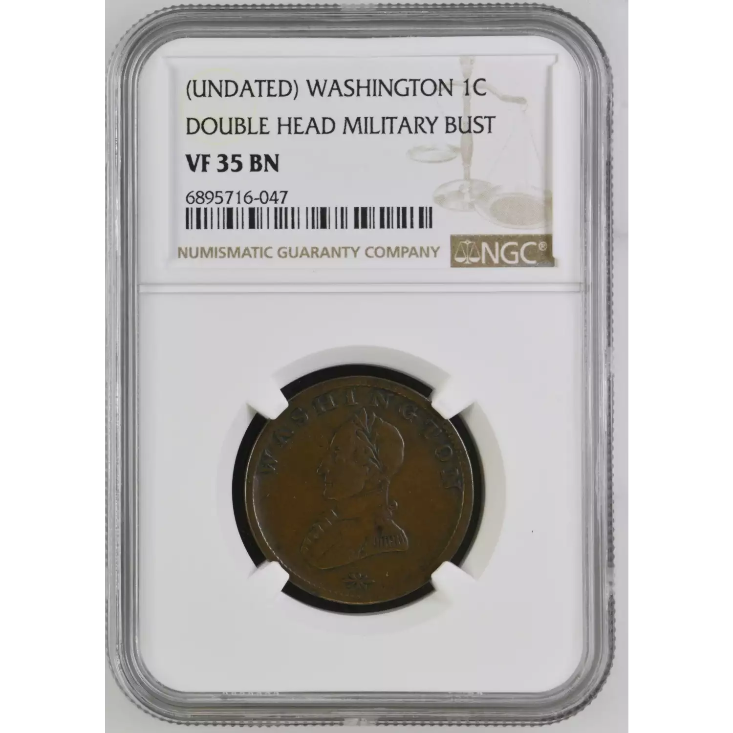 UNDATED Post Colonial Issues Washington Portrait Pieces - Copper Cent ...