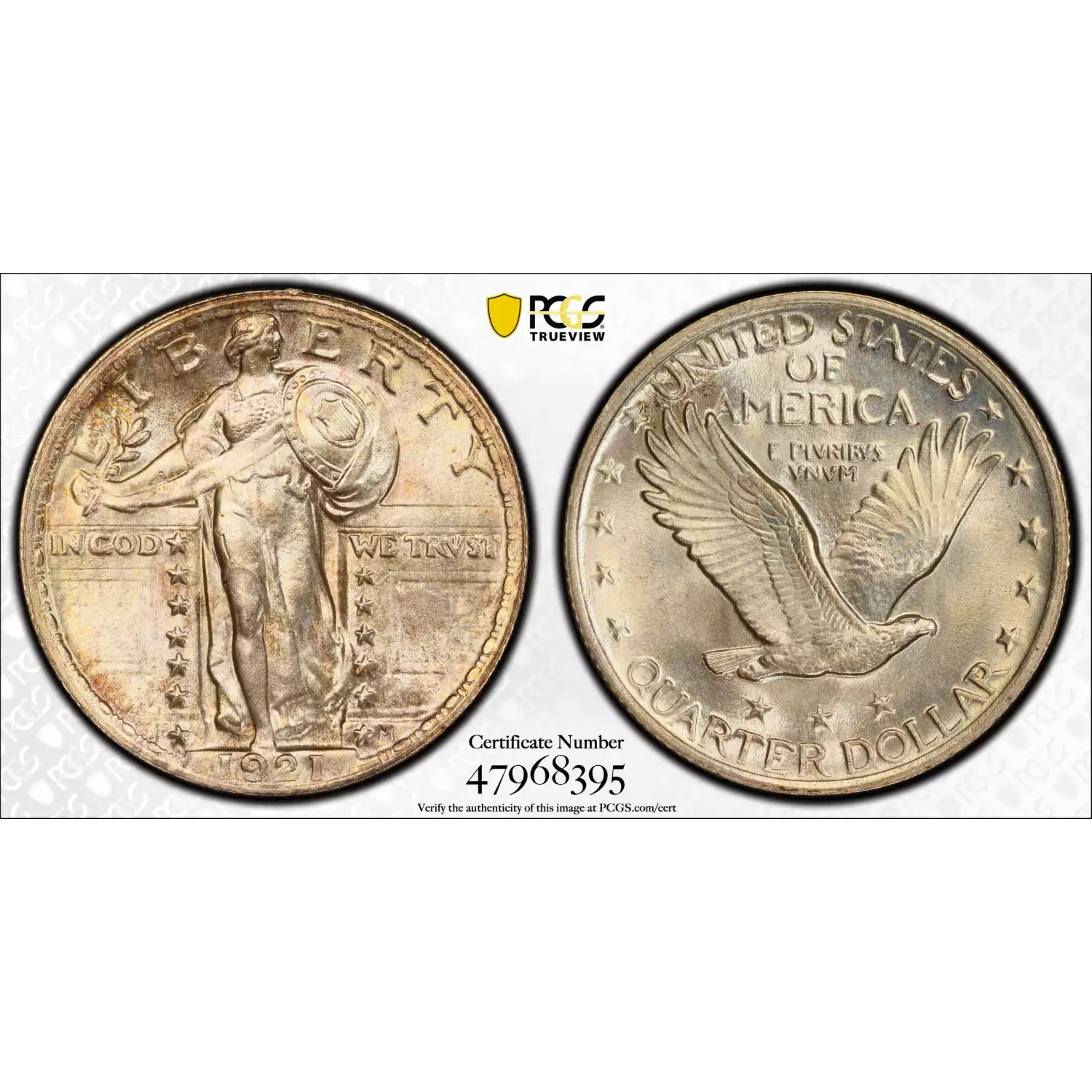 1921 Quarter Dollars Standing Liberty Quarter PCGS MS-65 CAC - Harbor ...