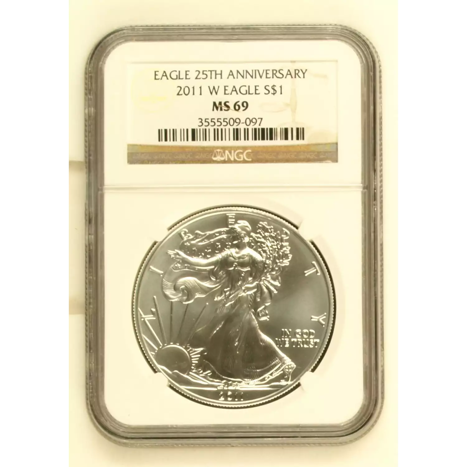 2011 Bullion Silver Eagles NGC MS-69 W BURNISHED SILVER EAGLE - Harbor Coin Company