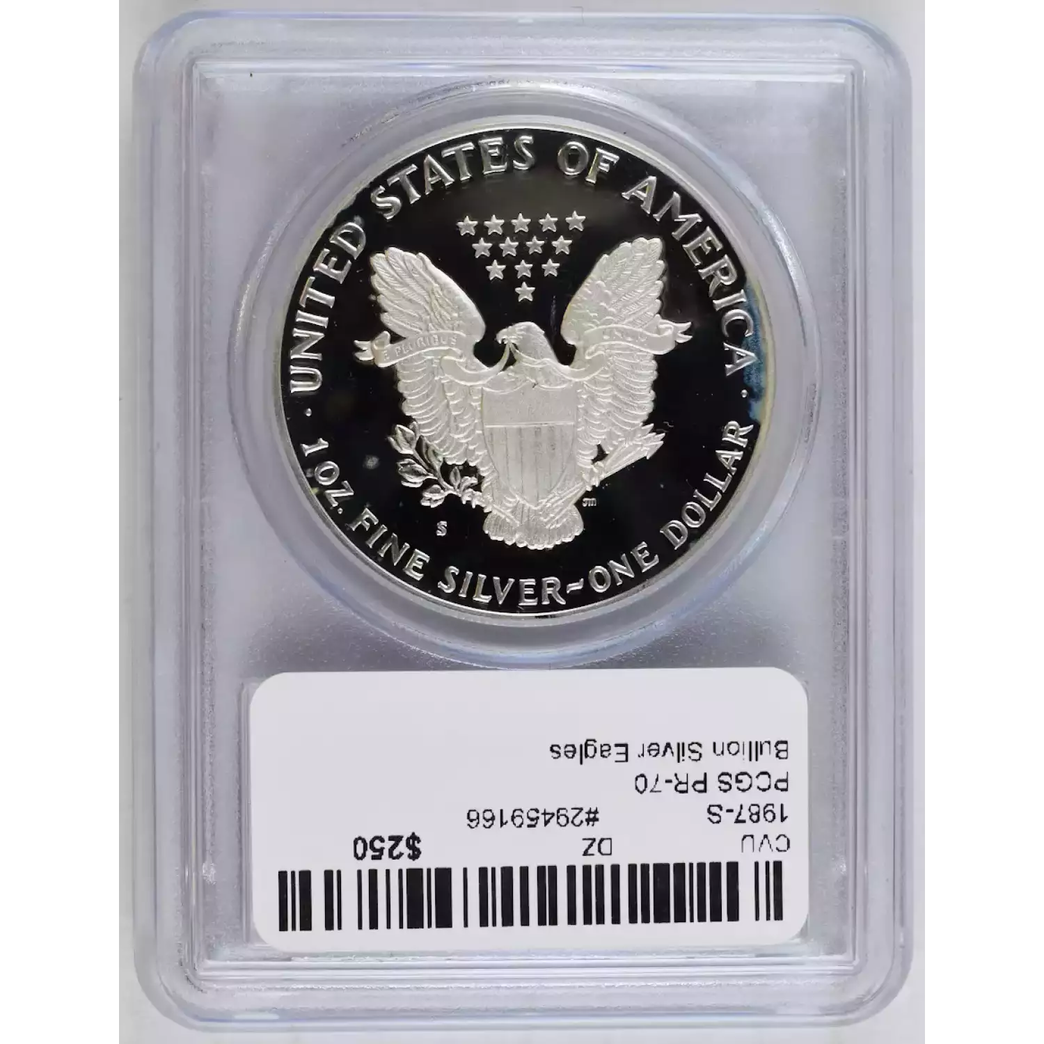 1987-S Bullion Silver Eagles PCGS PR-70 DCAM Silver Eagle - Harbor Coin ...