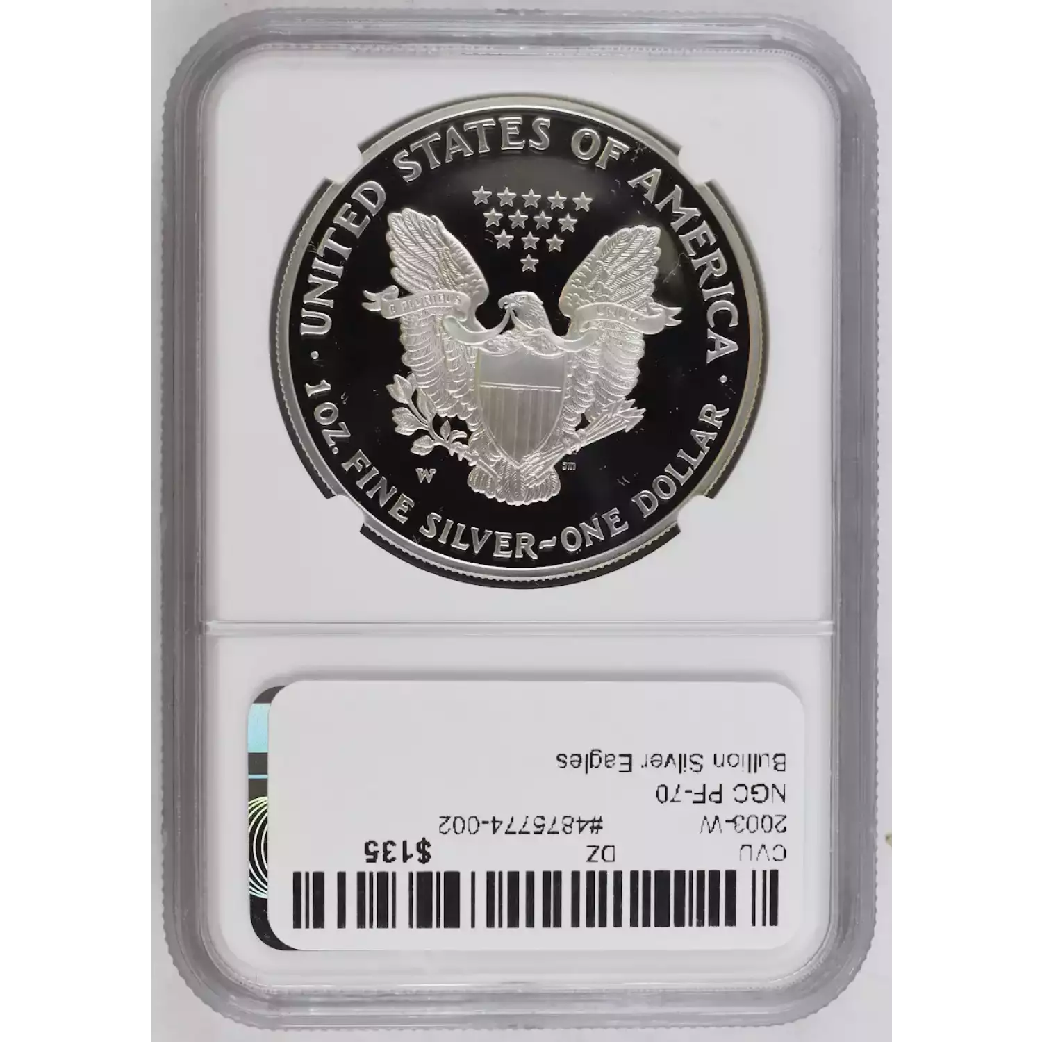 2003-W Bullion Silver Eagles NGC PF-70 ULTRA CAMEO SILVER EAGLE - Harbor Coin Company