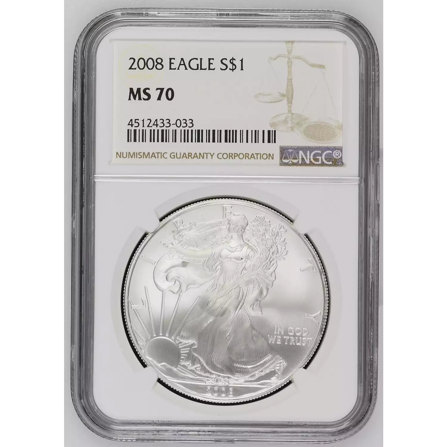 2008 Bullion Silver Eagles NGC MS-70 Silver Eagle - Harbor Coin Company