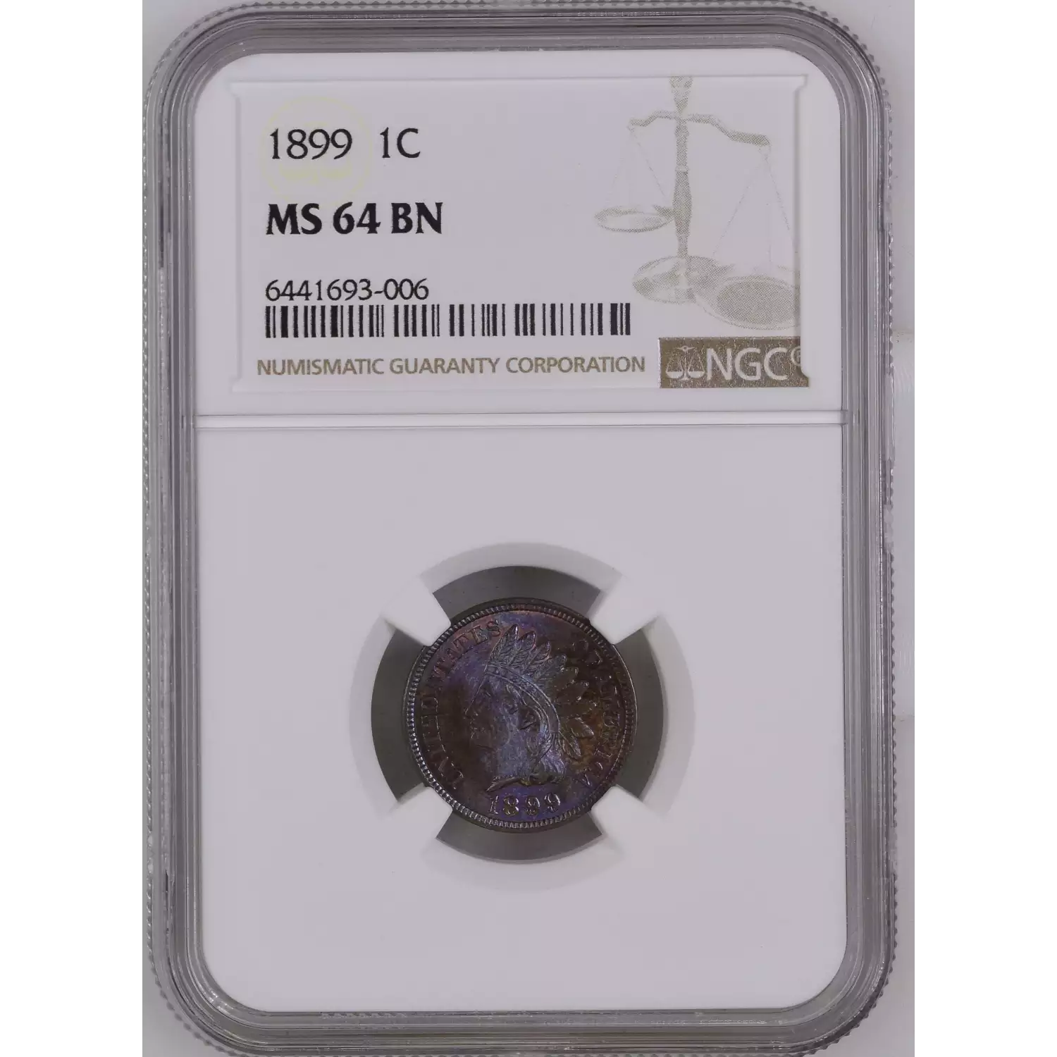 1899 Indian Head Cent NGC MS-64 BN - Harbor Coin Company