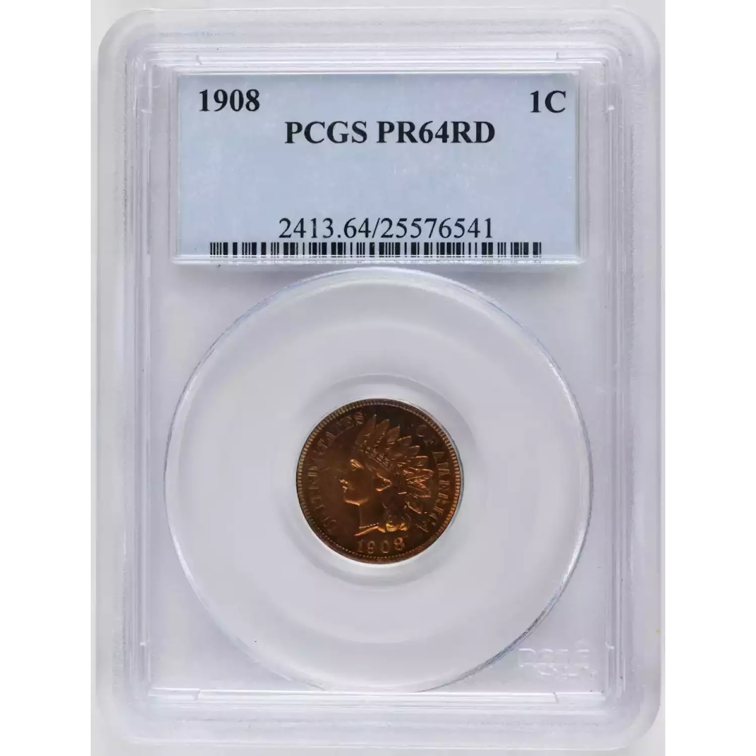 1908 Indian Head Cent PCGS PR-64 RD - Harbor Coin Company