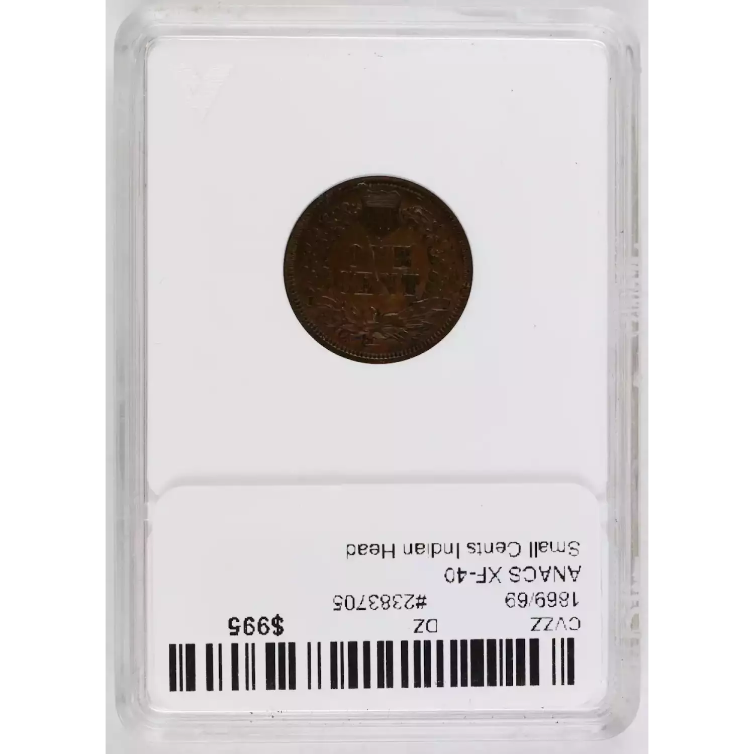 1869/69 Indian Head Cent ANACS XF-40 - Harbor Coin Company