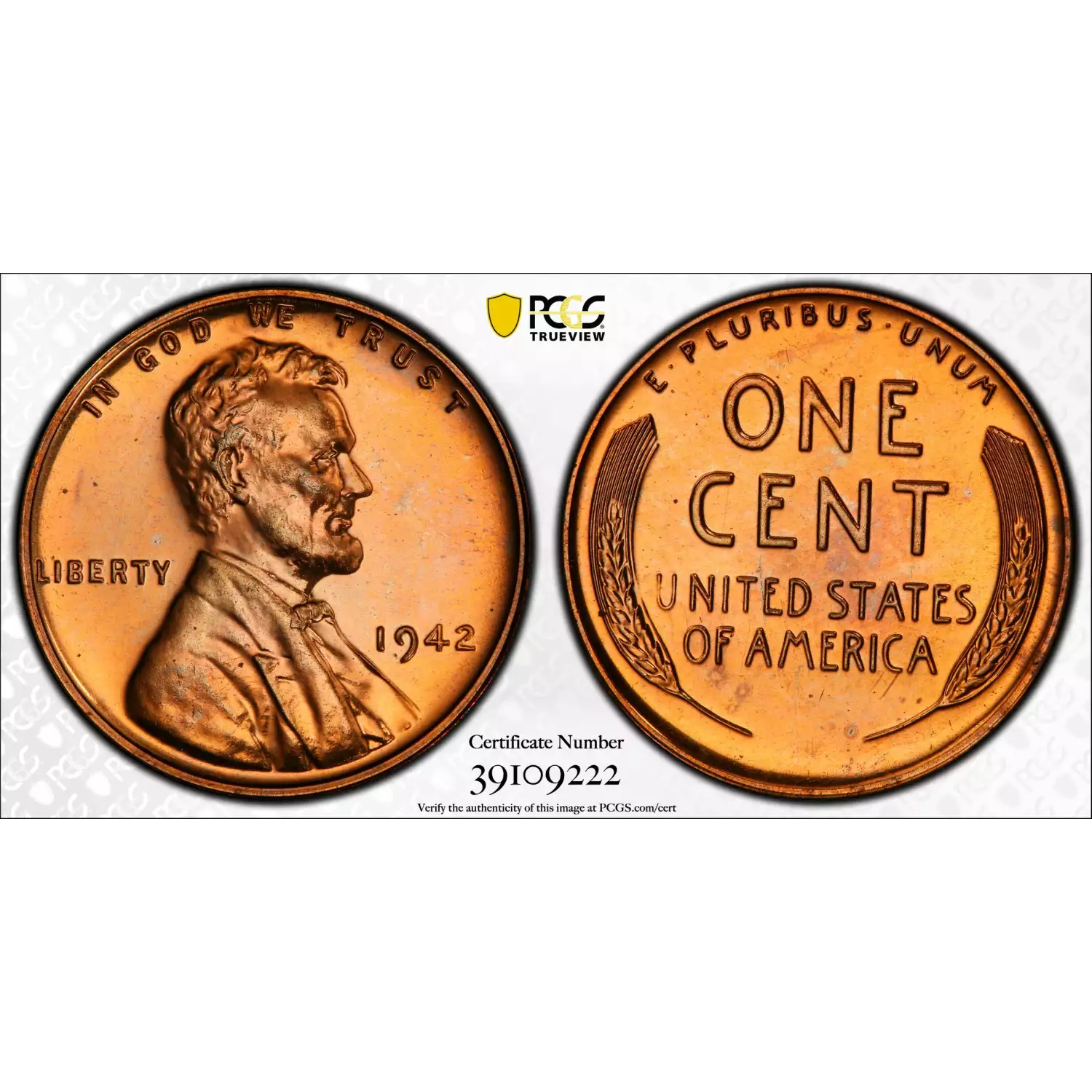 1942 Lincoln Wheat Cent PCGS PR-66 RD - Harbor Coin Company